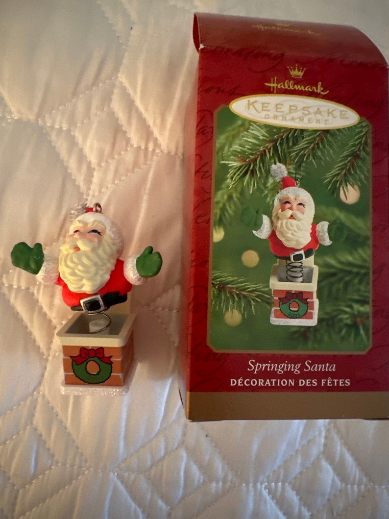 Hallmark Keepsake Collectible Ornament Springing Santa 2001 - Etsy