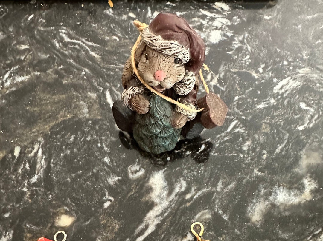 Sarah's Attic Tabitha Rabbit Christmas Santa Figurine - Etsy
