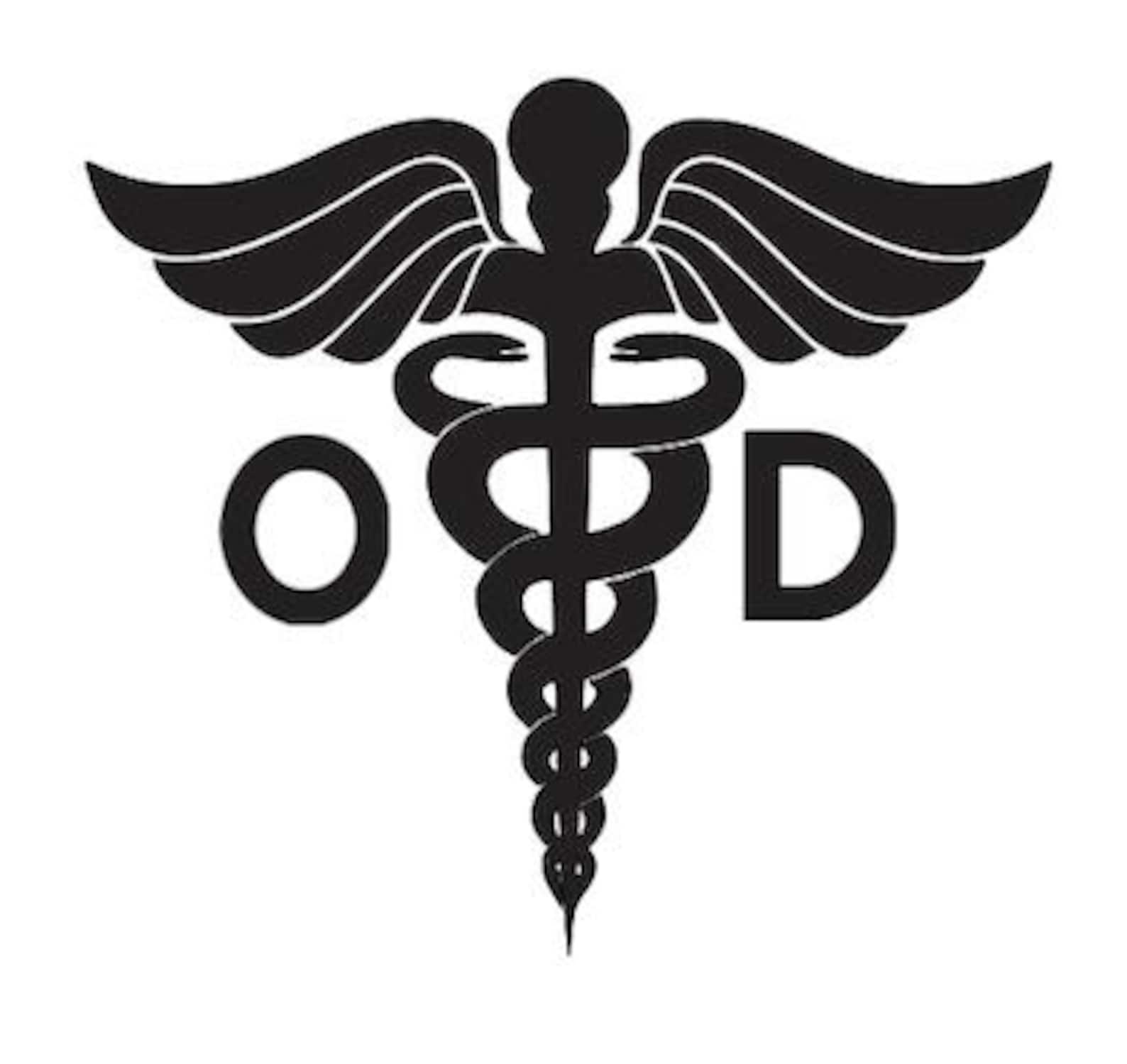 Optometrist OD Medical Caduceus Vinyl Decal - Phone Laptop Window ...