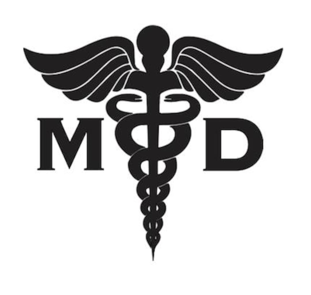 Medical Doctor Physician MD Medical Caduceus Vinyl Decal - Phone Laptop ...
