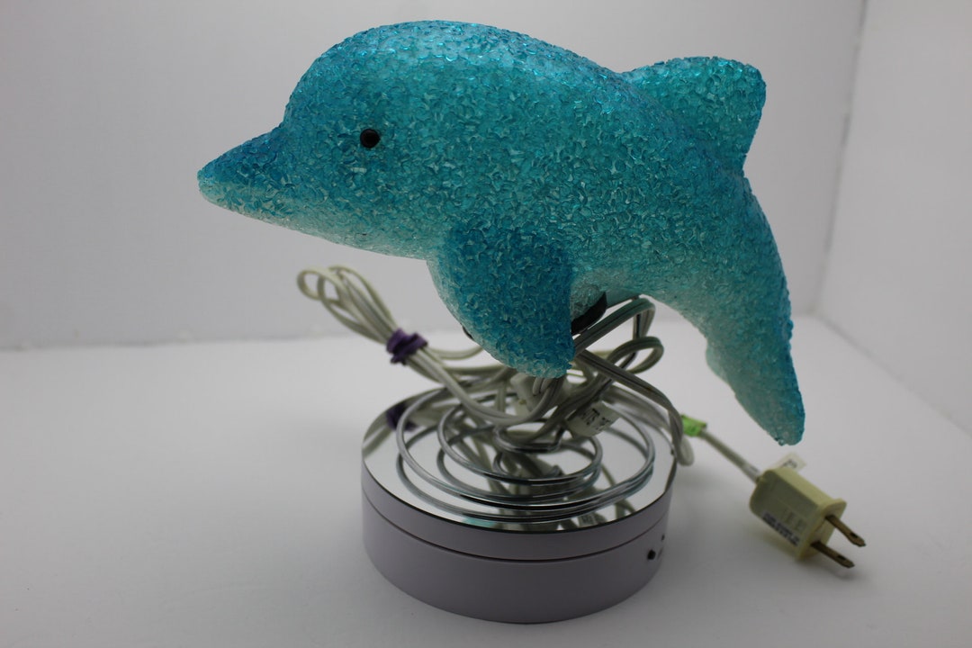 Vintage Blue Dolphin Lamp - Etsy