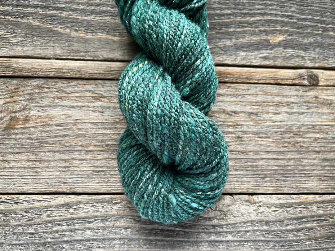 Hand Spun DK Yarn - Soft Merino Wool - Blue-green With White Specks - 3 ...