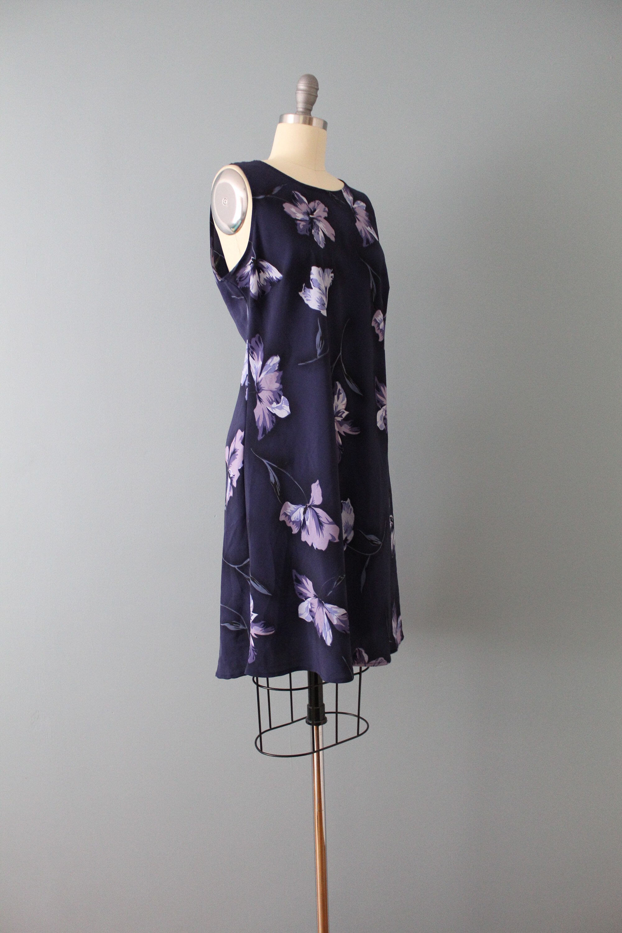 INDIGO Blue Mini Dress | 90s Mini Dress Floral Mini Dress - Etsy