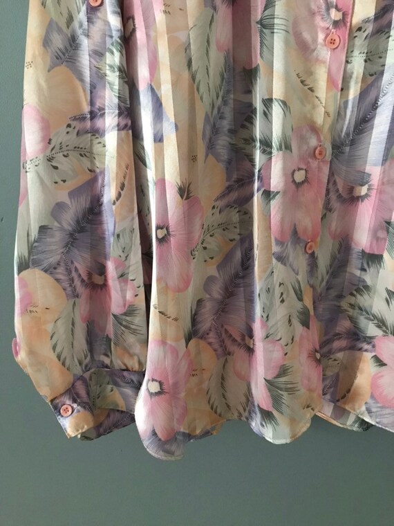 PASTEL blouse | sheer striped blouse | floral pastel … - Gem