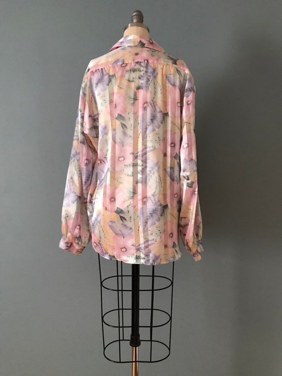 PASTEL blouse | sheer striped blouse | floral pastel … - Gem