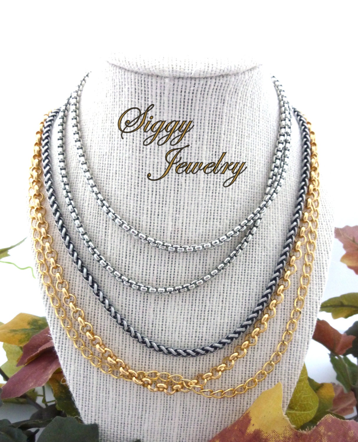 Thick Chain Necklace Modern Chunky Accent Chain Antique - Etsy