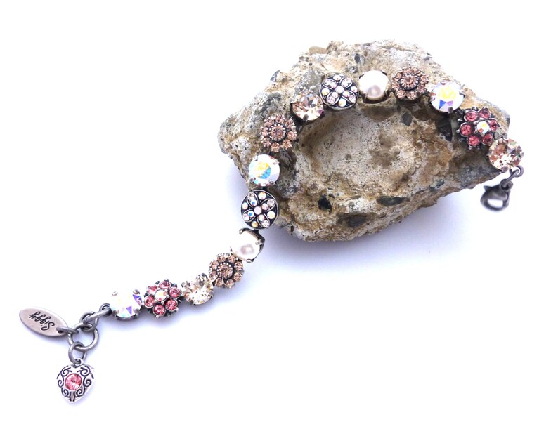 Brilliant Austrian Crystal 8mm Flower Bracelet Neutrals AB - Etsy