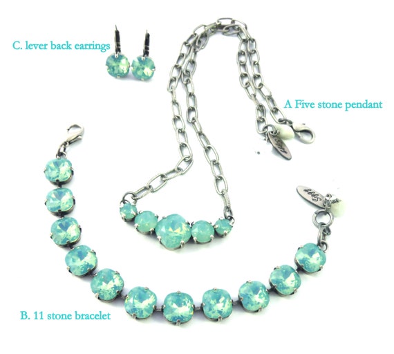 Brilliant Genuine Austrian Crystal Jewelry Set Necklace - Etsy