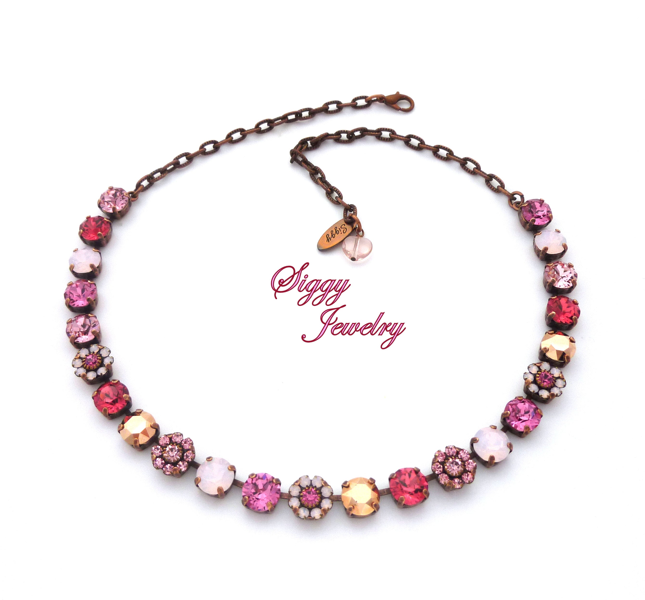 Crystal Chaton Necklace Made With 8mm Genuine Swarovski® | Etsy