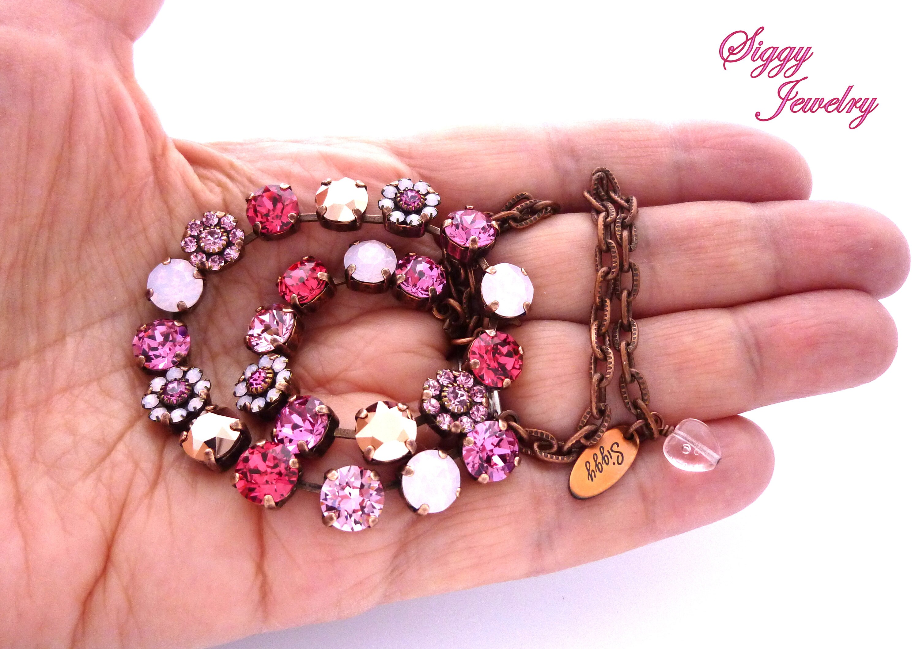 Crystal Chaton Necklace Made With 8mm Genuine Swarovski® | Etsy