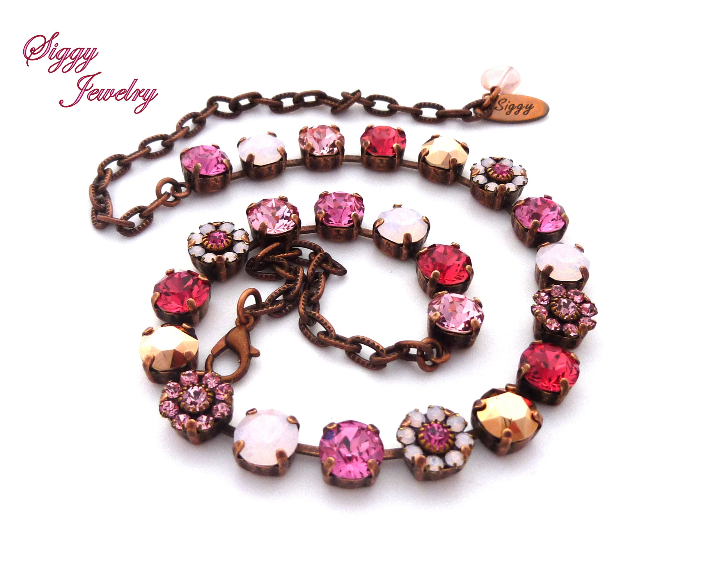 Crystal Chaton Necklace Made With 8mm Genuine Swarovski® | Etsy