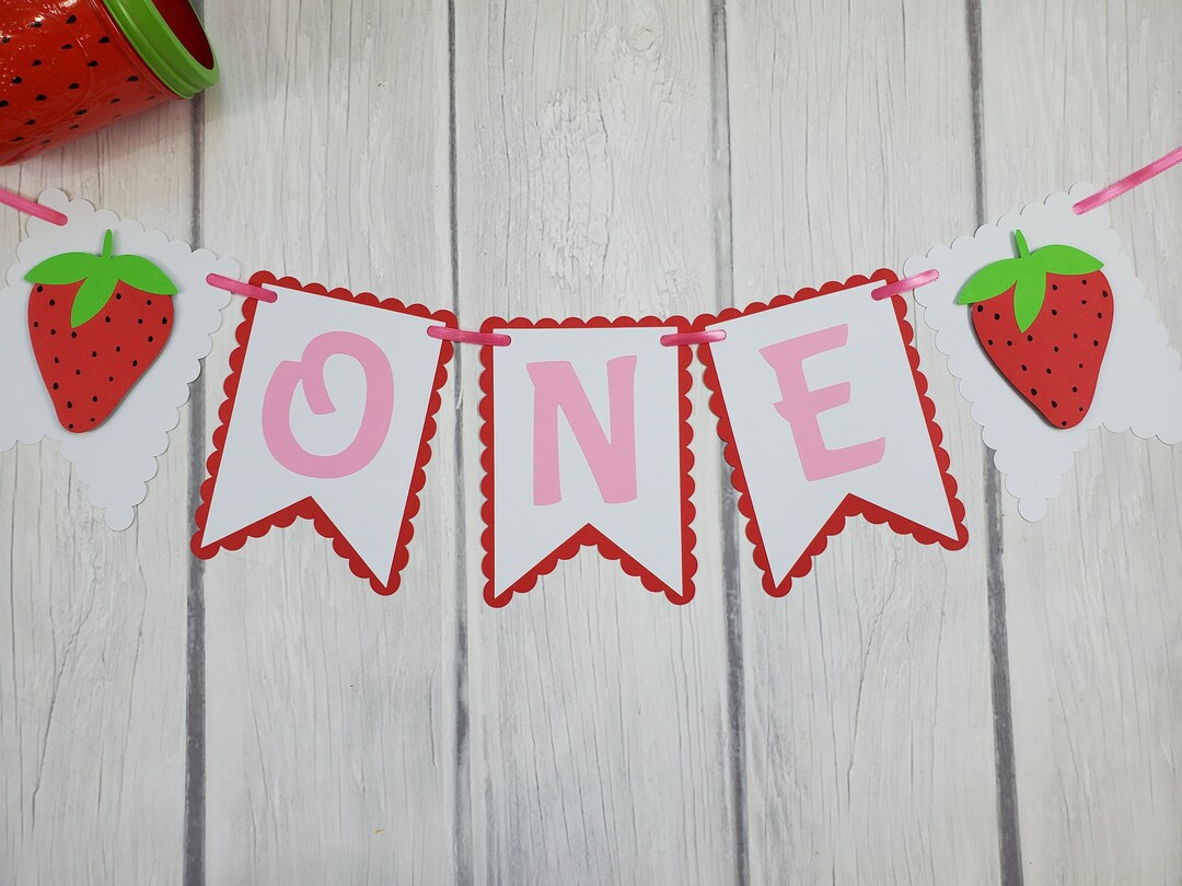 Berry Sweet Birthday Strawberry Banner Strawberry Party Strawberry ...