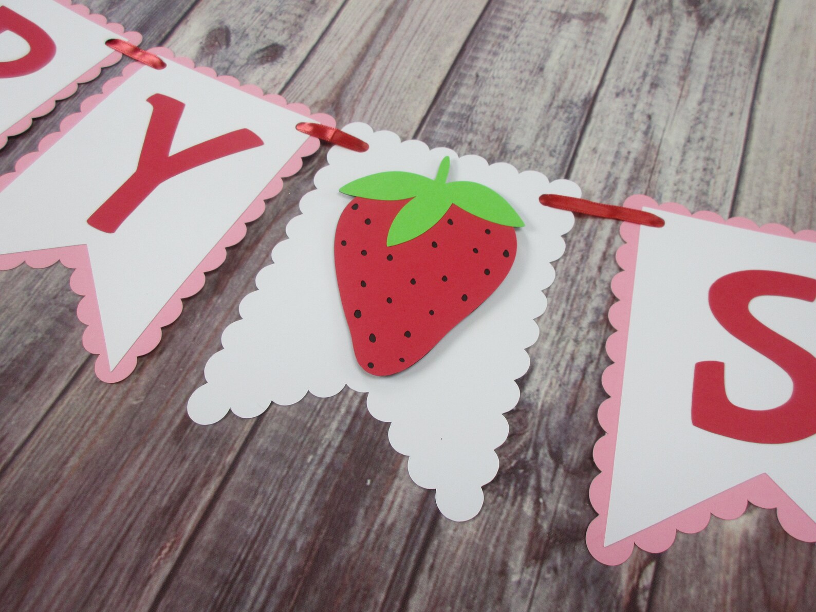 Berry Sweet Birthday Strawberry Banner Strawberry Party - Etsy