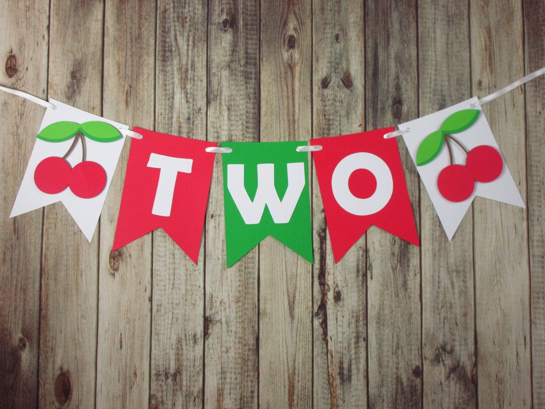Cherry Banner Cherry Party Summer Decor Cherry Birthday Banner Age ...