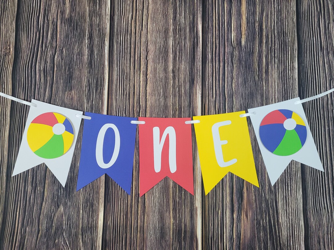 Beachball Birthday Banner Pool Party Summer Decor Pool Party Birthday ...