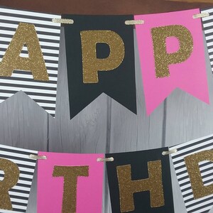 Birthday Banner Girl's Birthday Banner Gold Birthday | Etsy