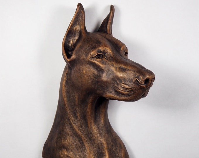 Doberman cropped Dog Big Head Statue Limited Edition - Etsy