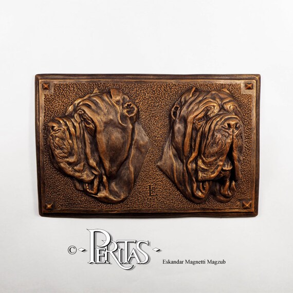 Neapolitan Mastiff Dog Cast Stone Wall Sculpture by PERITAS | Etsy