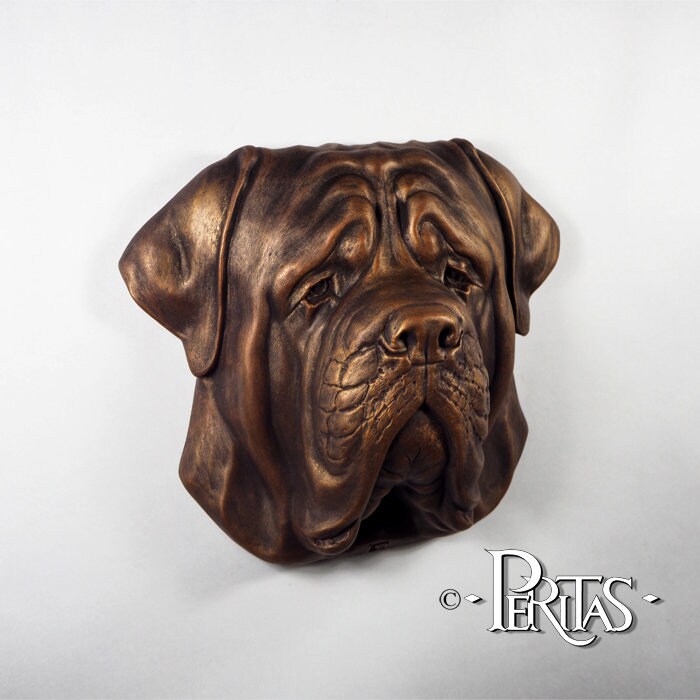 Old English Mastiff Dog Cast Stone Wall Sculpture by PERITAS - Etsy UK