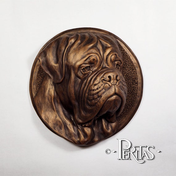 Art Objects Art & Collectibles Cast Stone Wall Sculpture Bordeauxdog by ...