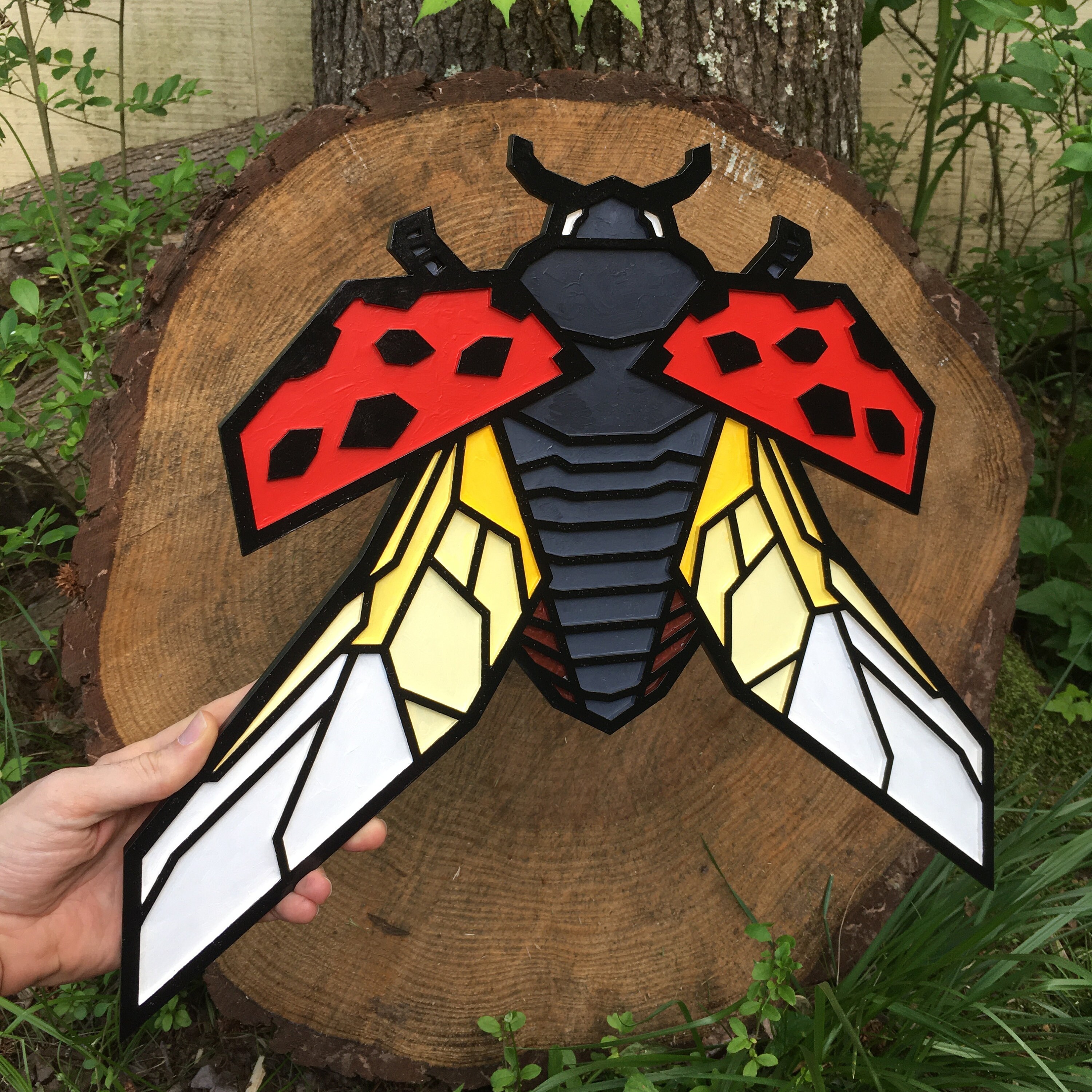 Geometric Ladybug SVG Vector File Wall Decor Art File for - Etsy