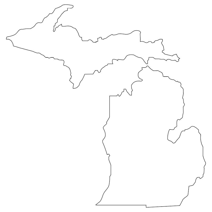 Michigan State Outline SVG Vector File | Etsy