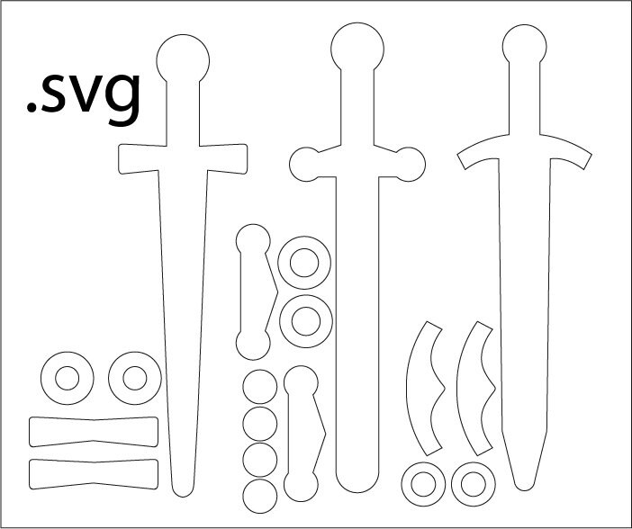 Sword Pattern Outline .svg File for Laser Cutting and - Etsy Canada