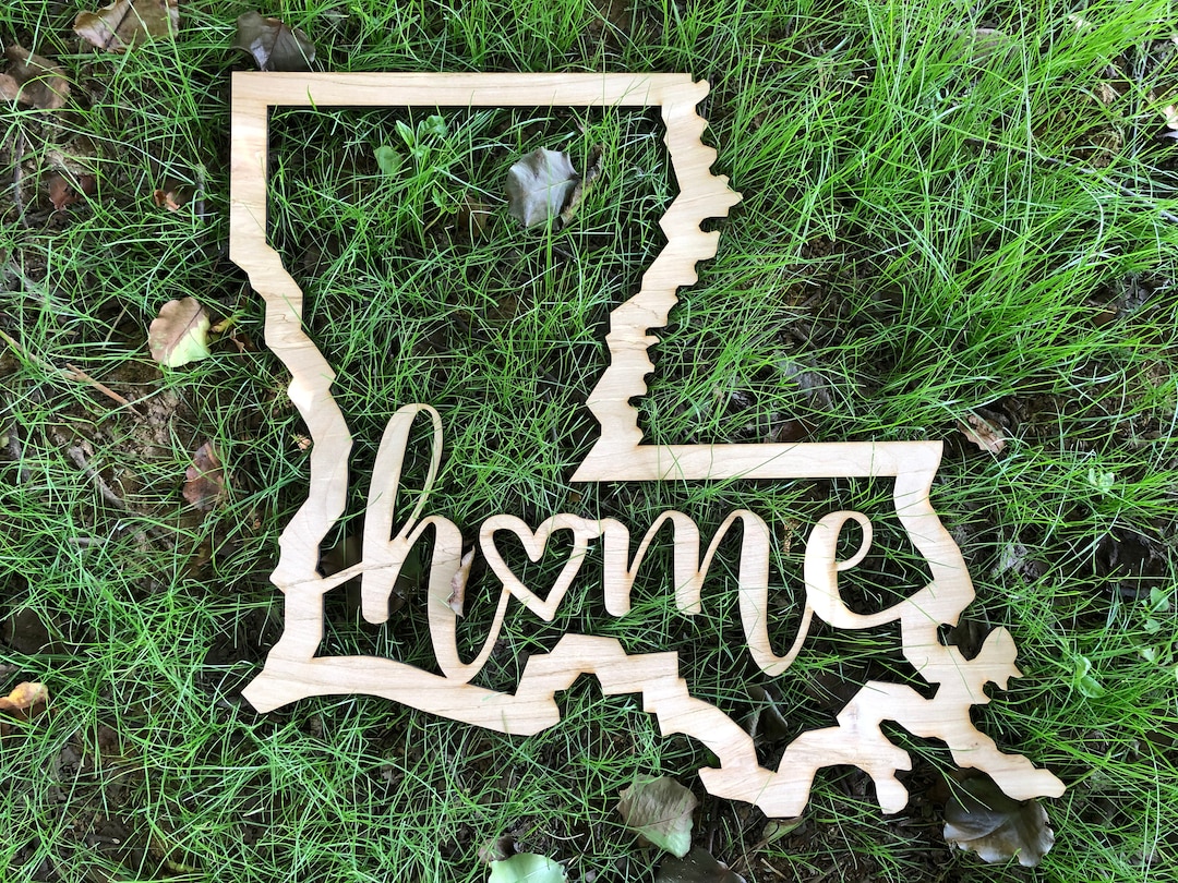 Louisiana Zustand Umriss mit Wort Home SVG Vektor Datei Wand Dekor ...