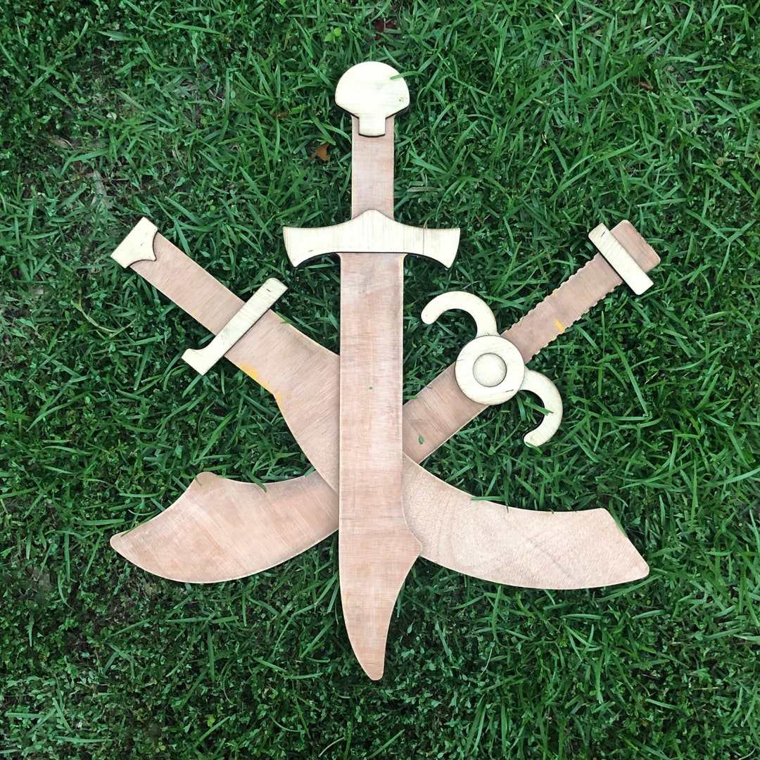 Sword Scimitar Pattern Outline .svg File for Laser Cutting and ...