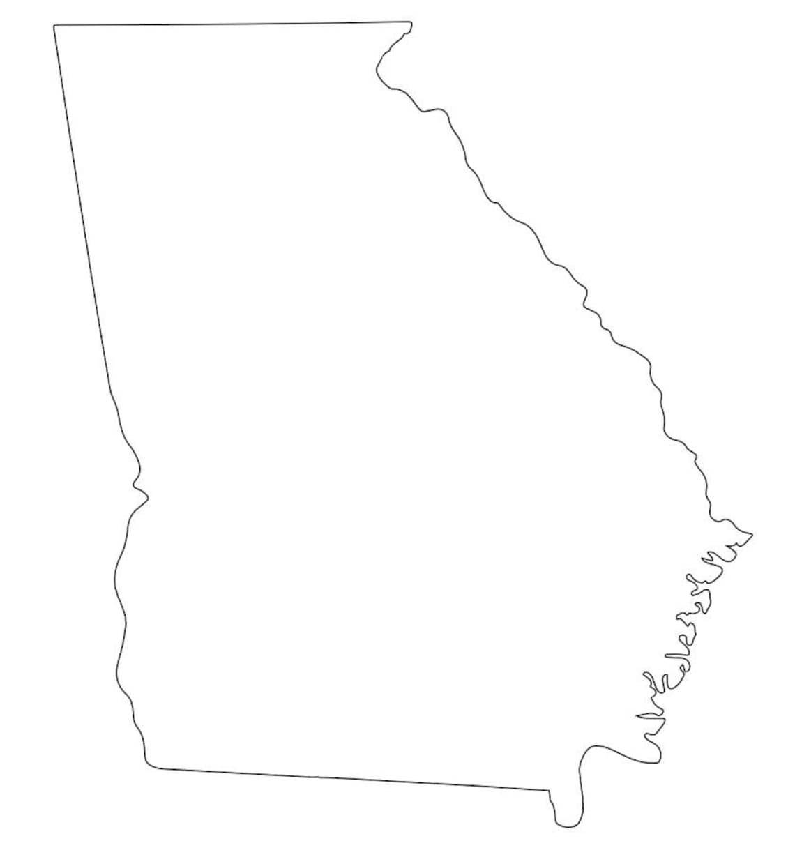 Georgia State Outline SVG Vector File | Etsy