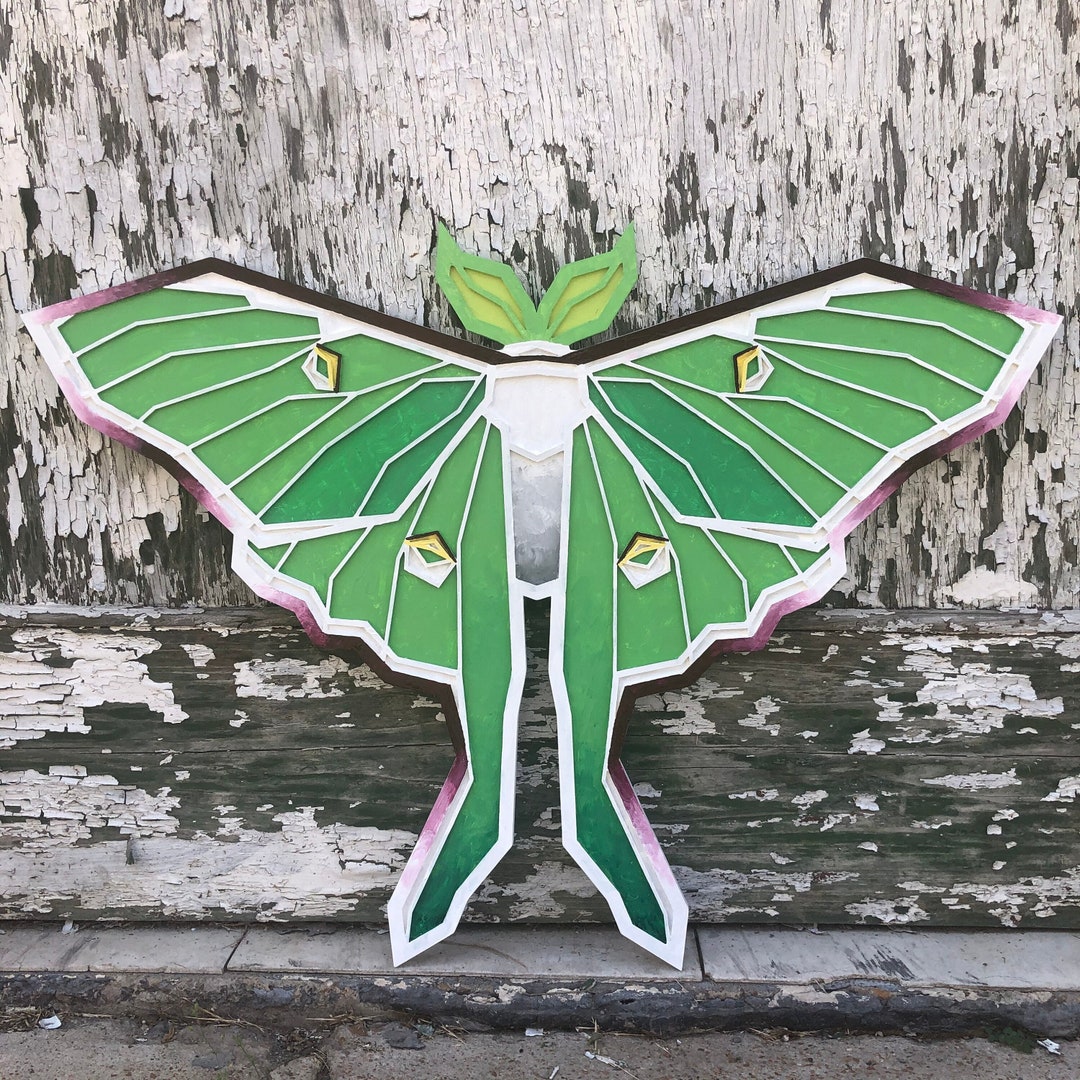 Geometric Luna Moth SVG Vector File Wall Decor Art - File for CNC ...