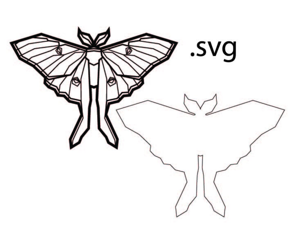 Geometric Luna Moth SVG Vector File Wall Decor Art File for - Etsy