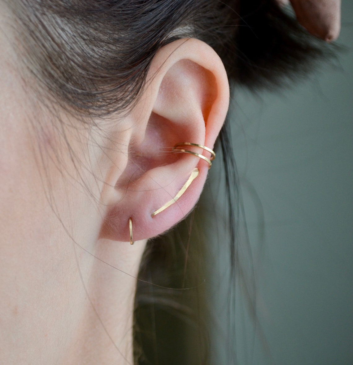 14k Gold Filled Backless Tiny Hoop Earrings Baby Hoops for - Etsy