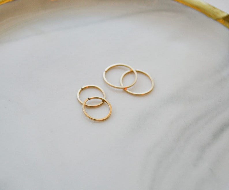 14k Gold Filled Backless Tiny Hoop Earrings Baby Hoops for - Etsy