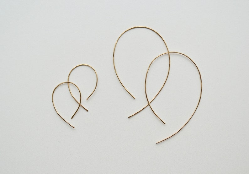 14k Gold Filled Arch Hoops Sterling Silver Open Hoop | Etsy