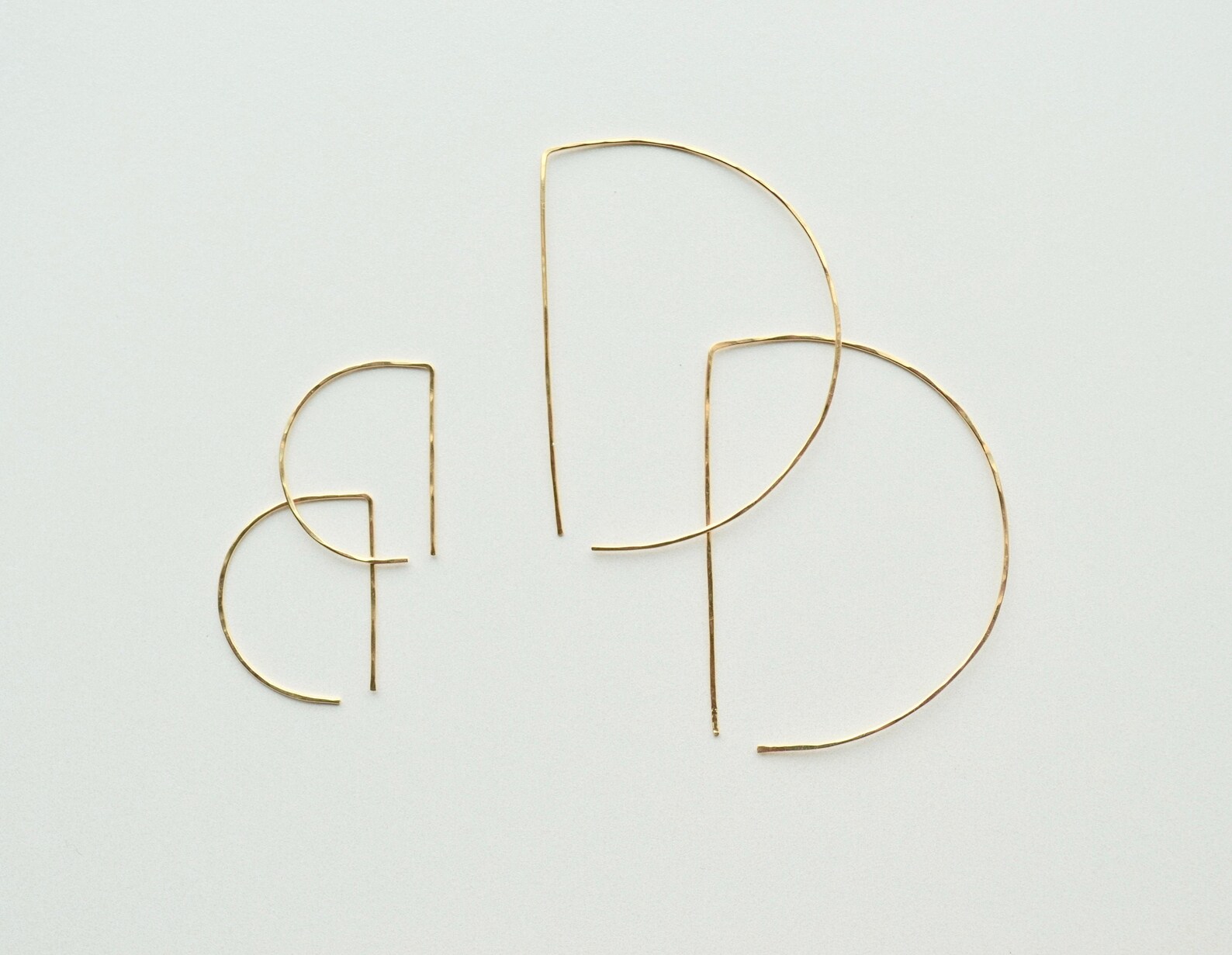 14k Gold Filled D Hoop Earrings D Shaped Hoops Gold Hoop - Etsy