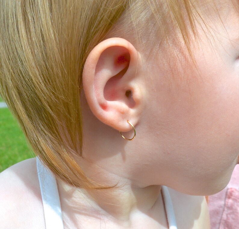 14k Gold Filled Backless Tiny Hoop Earrings Earrings For | Etsy