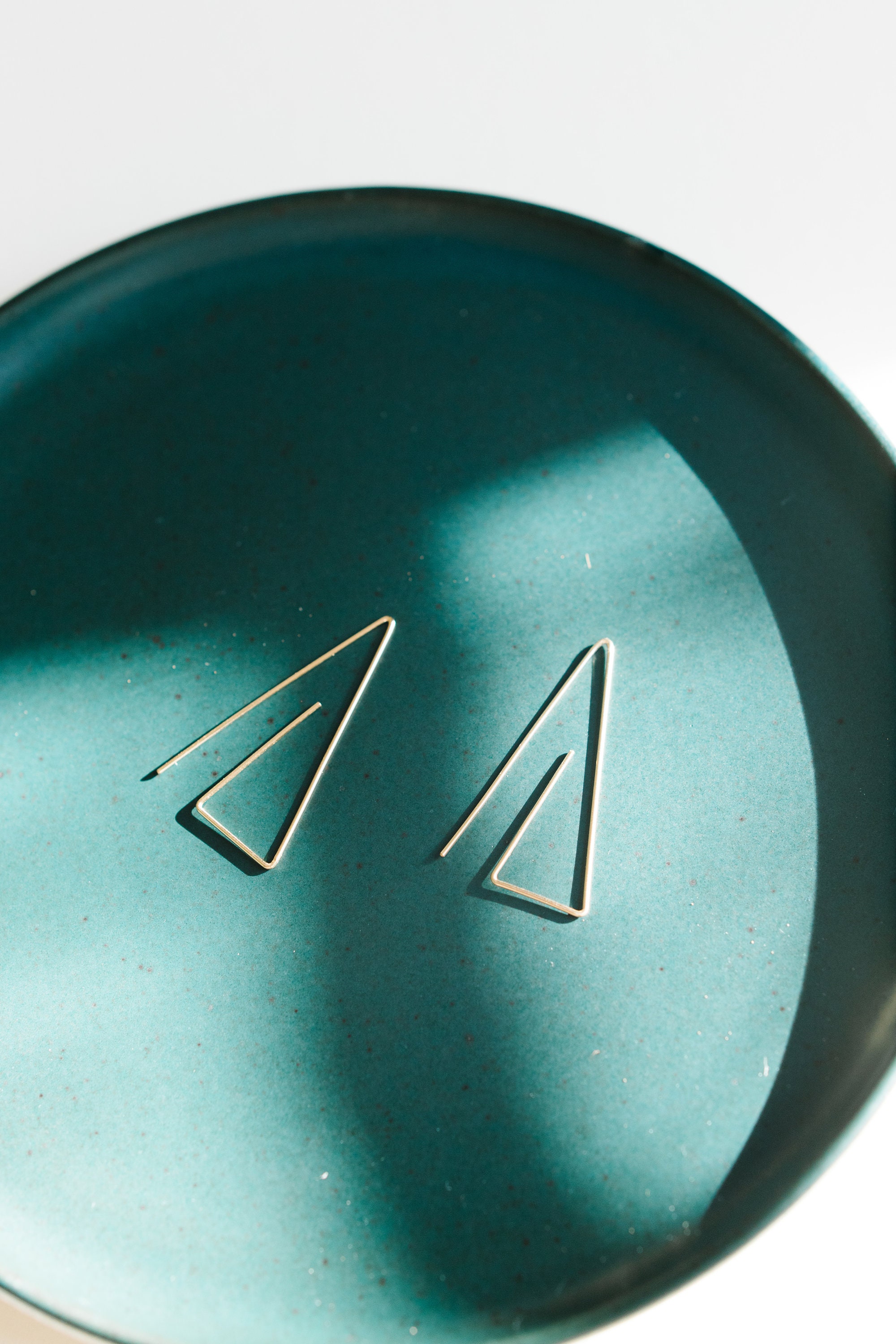 14k Gold Filled Triangle Threader Earrings Geometric - Etsy