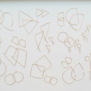 14k Gold Filled D Hoop Earrings - D Shaped Hoops - Gold Hoop Earrings ...