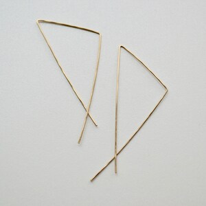 14k Gold Filled Triangle Earrings - Triangle Threader Earrings - Open ...
