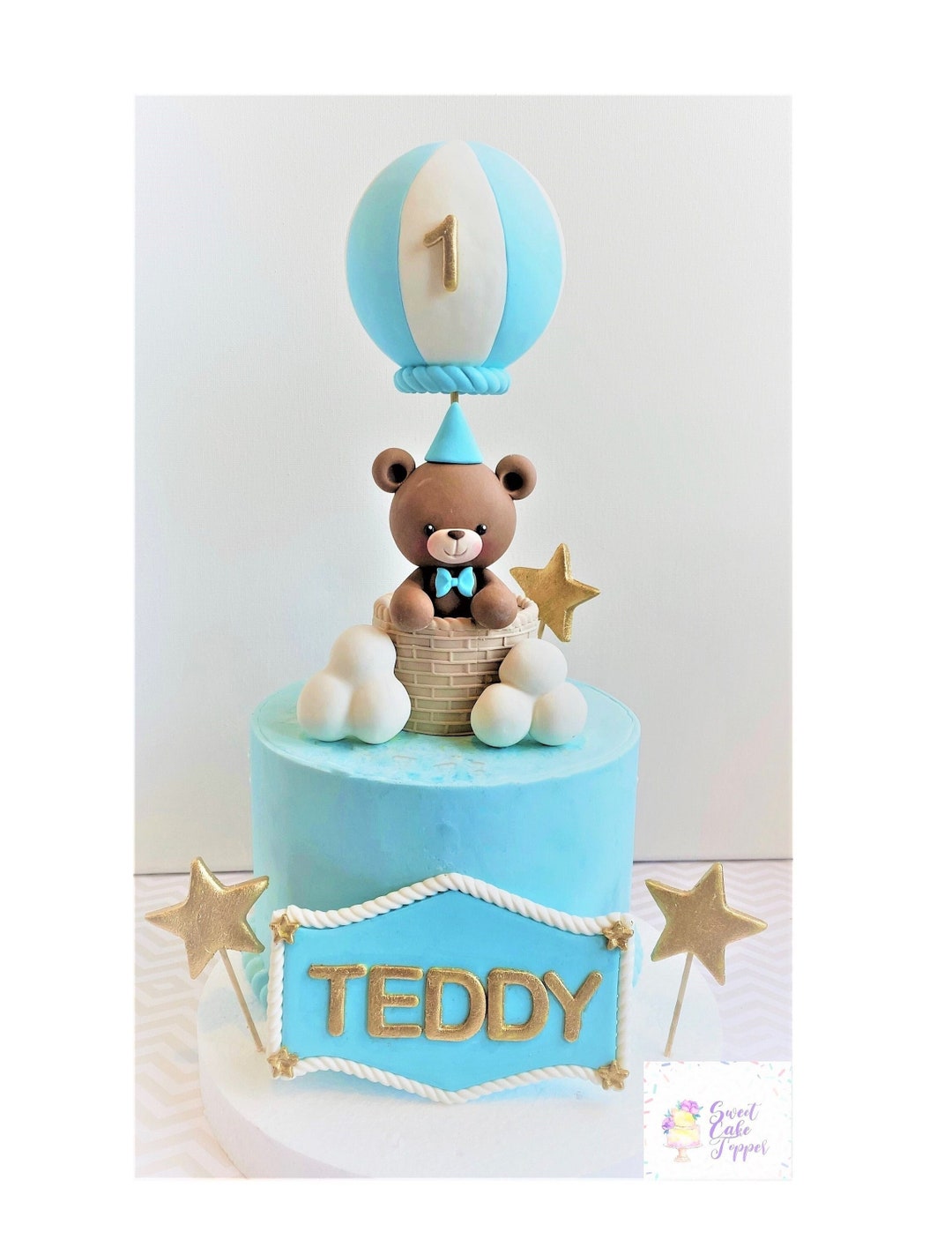 Hot Air Balloon Edible Fondant Cake Topper - Etsy