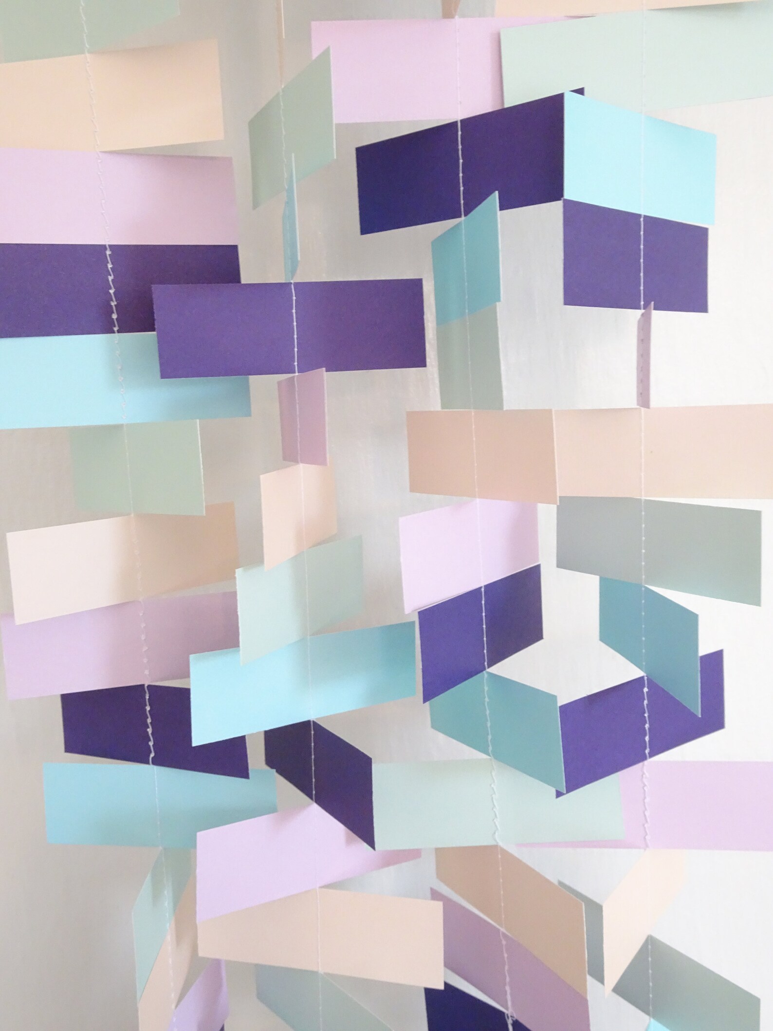 Birthday Party Rectangle Paper Garland Heavenly Hues - Etsy