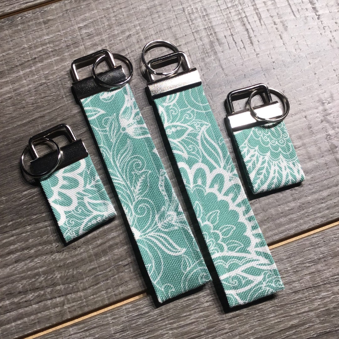 Turquoise Key Fobs - Summer Keychain - Fabric Wristlet - Etsy