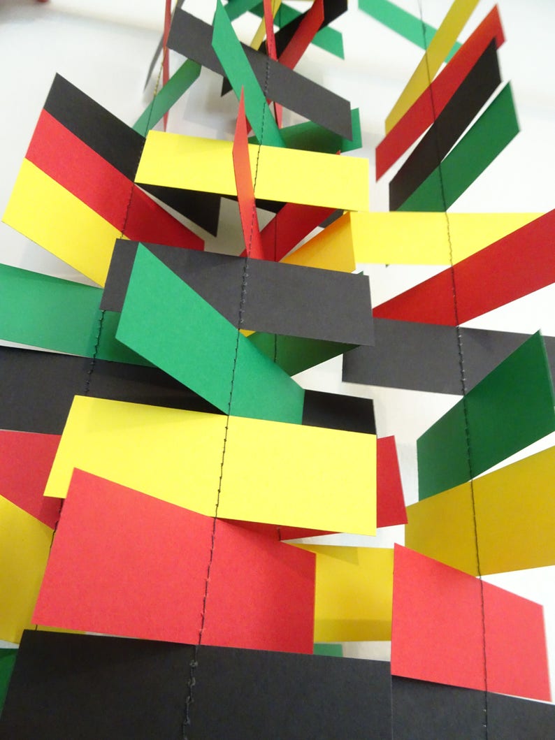 Rasta/ Birthday Party Rectangle Paper Garland 5 Foot Strand | Etsy