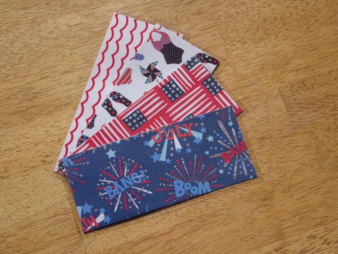 4 Cash Envelopes - 4th of July - Independence Day - Laminated Envelopes ...
