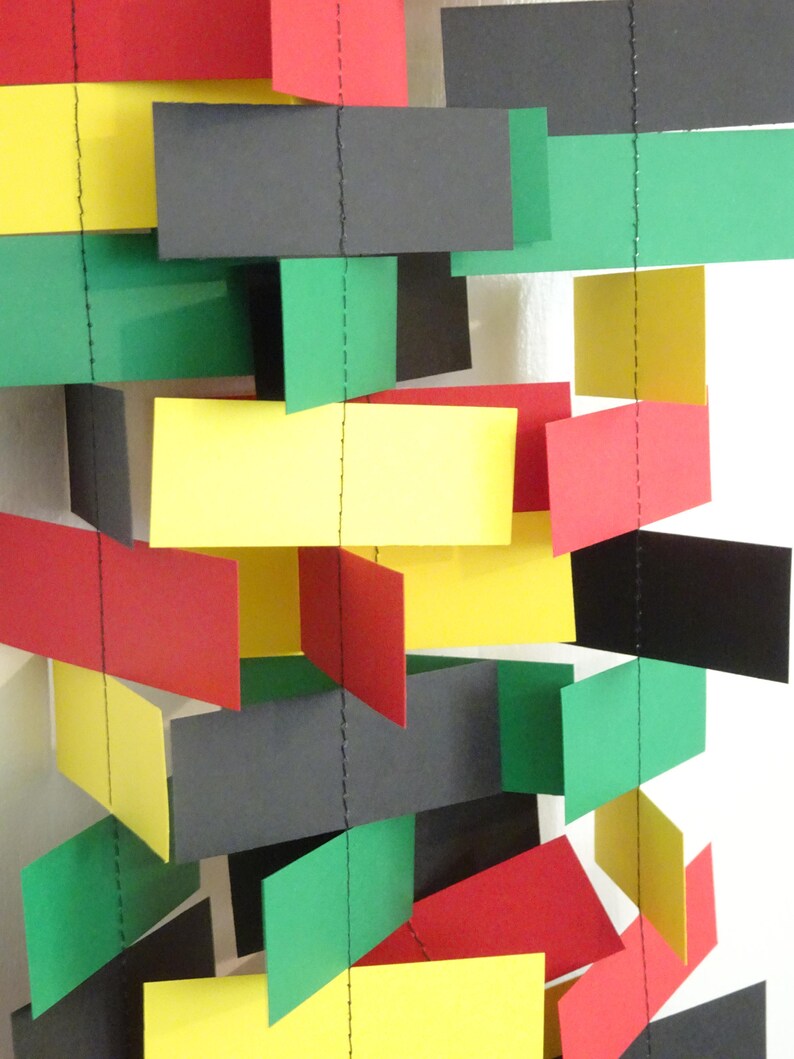 Rasta/ Birthday Party Rectangle Paper Garland 5 Foot Strand | Etsy