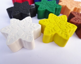 12 Snowflake Crayons Novelty Crayons Christmas Crayons Party Favor ...