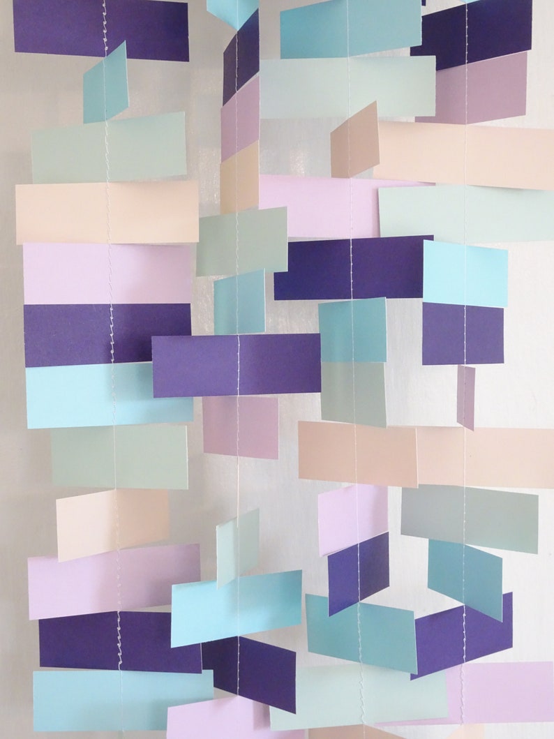 Birthday Party Rectangle Paper Garland Heavenly Hues - Etsy