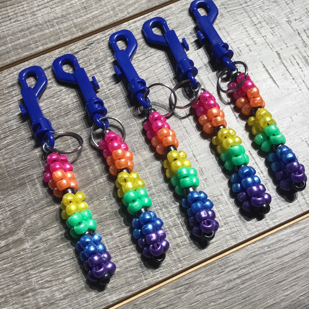 Kandi Keychain - Rainbow Key Chain - Etsy