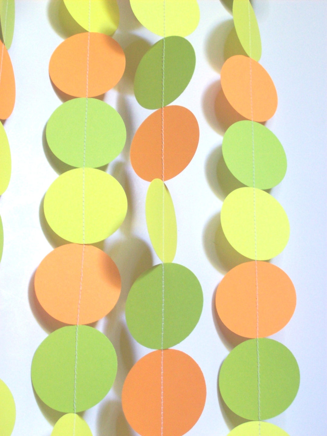Birthday Party Paper Garland - Citrus - Neon - Etsy